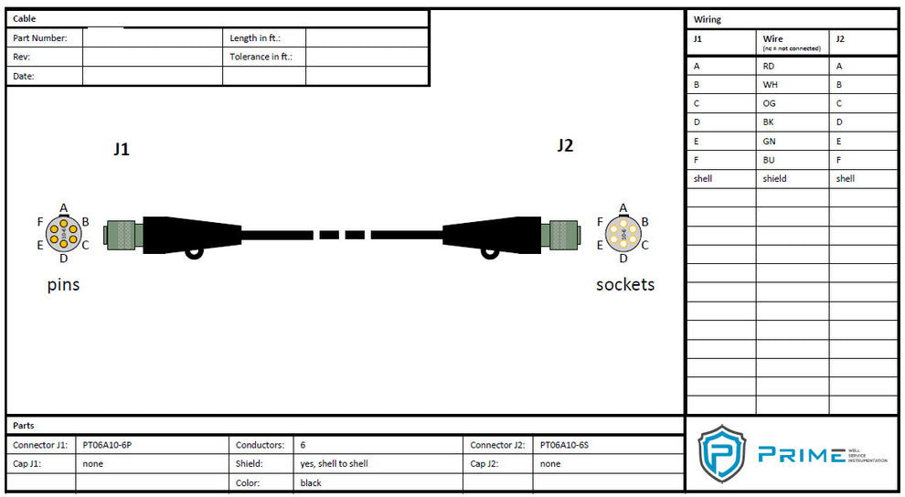 Cable - 6-Pin Bayonet Male (pins) x 6-Pin Bayonet Female (sockets ...